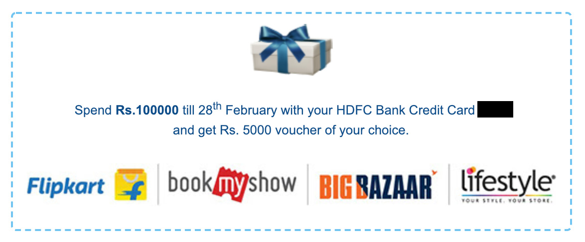 HDFC Targeted Offer: Get Rs. 5000 Voucher based on Spends (Feb 2019 ...