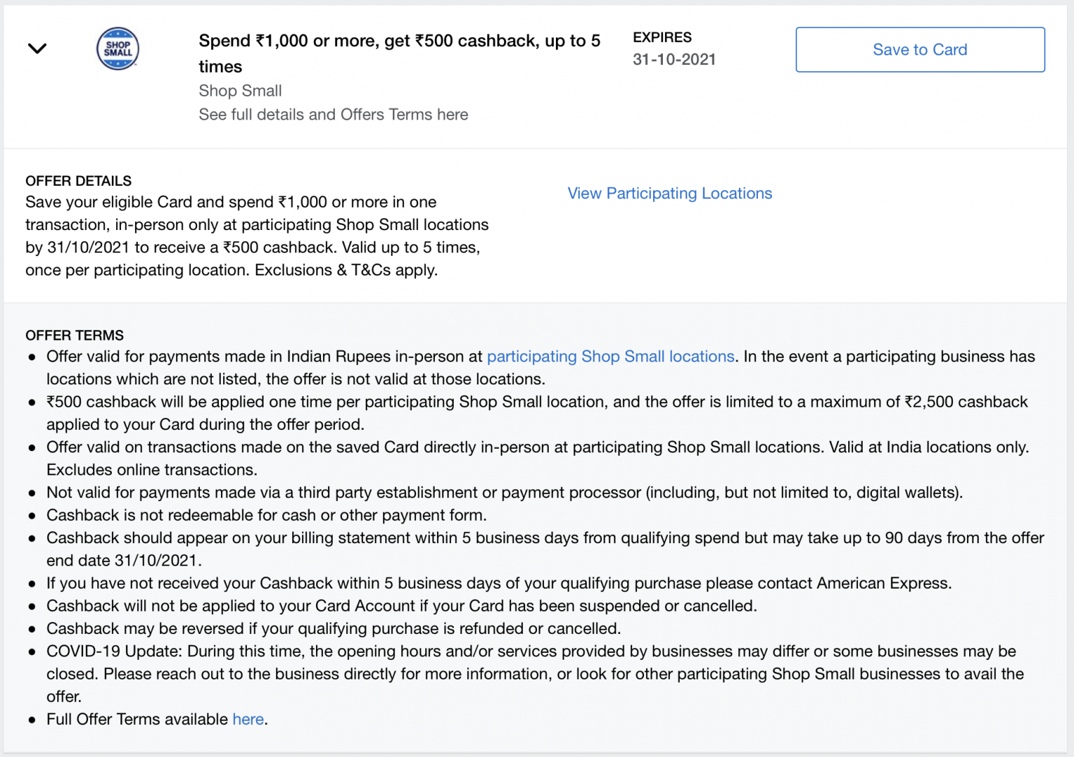 amex-shop-small-tc-aug-2021 – CardExpert