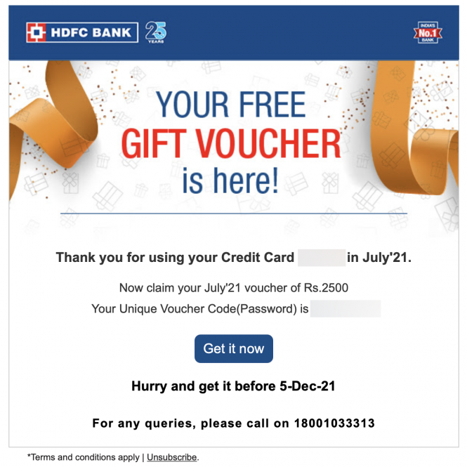 HDFC Credit Card Spend Based Offer – July, Aug 2021 (Targeted) – CardExpert