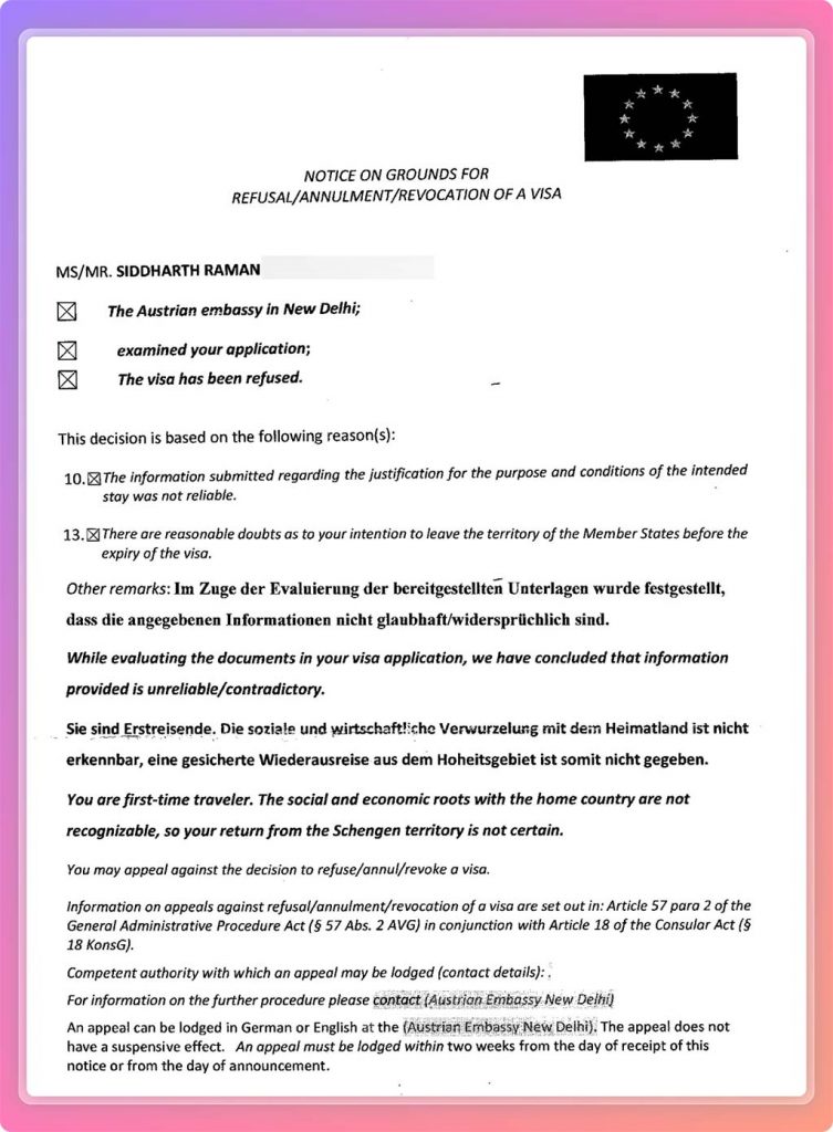 My First Schengen Tourist Visa Experience [rejected Appealed